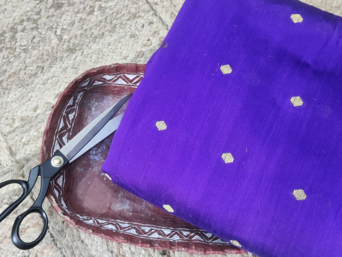 Purple Slub Silk Butta Fabric | Antriksh store